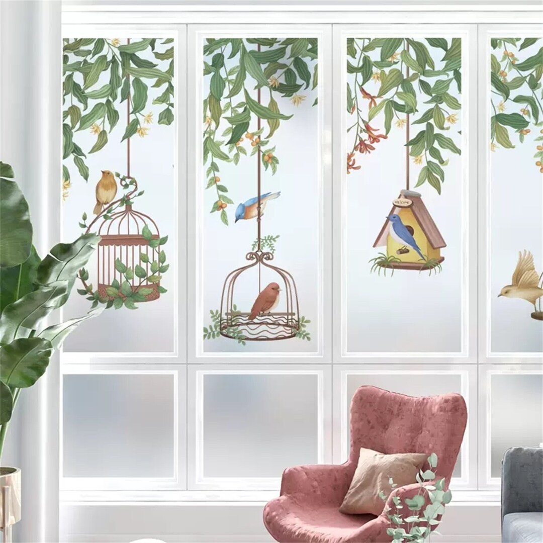 Window Privacy Film, Birds Self Adhesive Decorative Film, Anti-uv,no ...