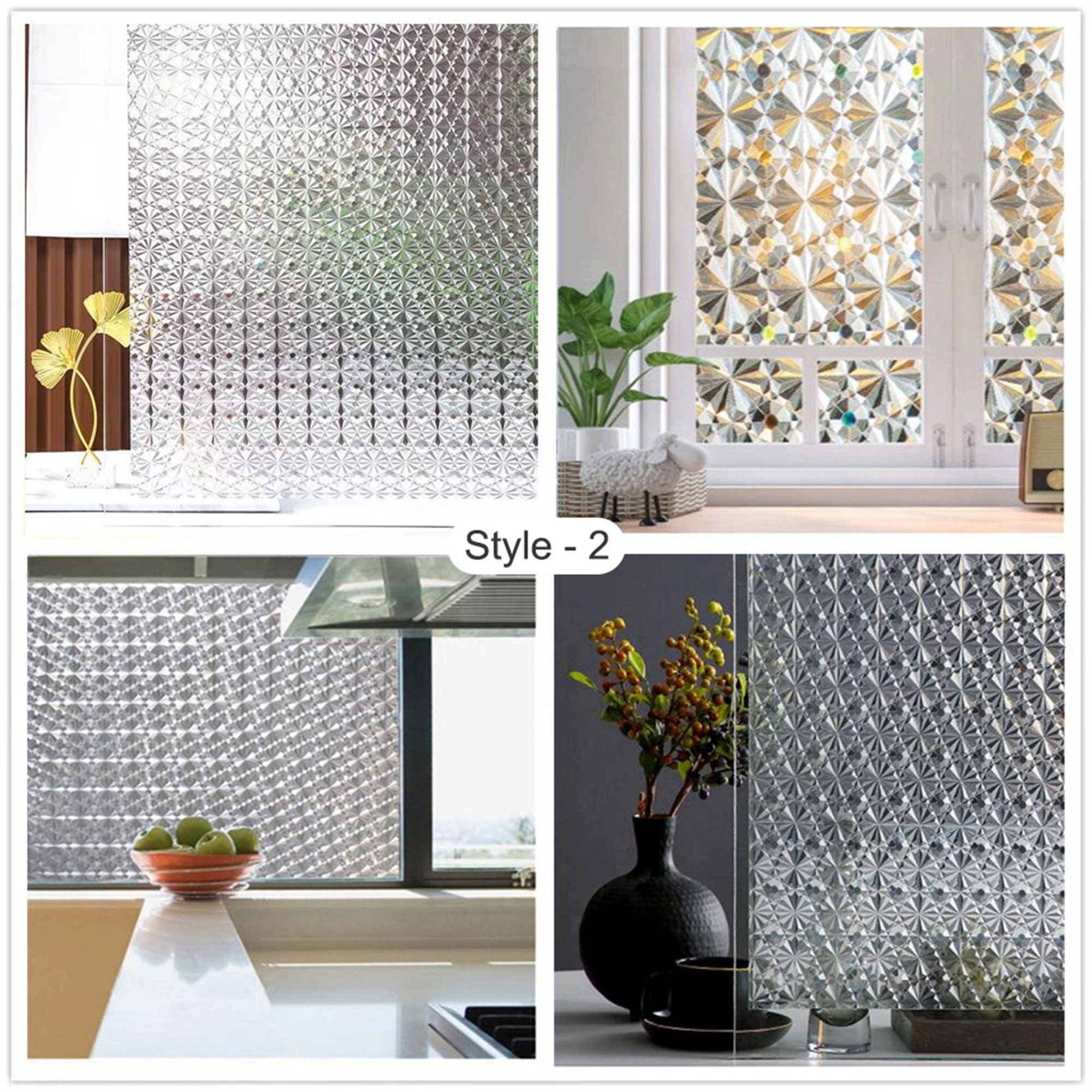 3D Premium Window Privacy Film, Static Cling Sticker,anti-uv, No Glue ...