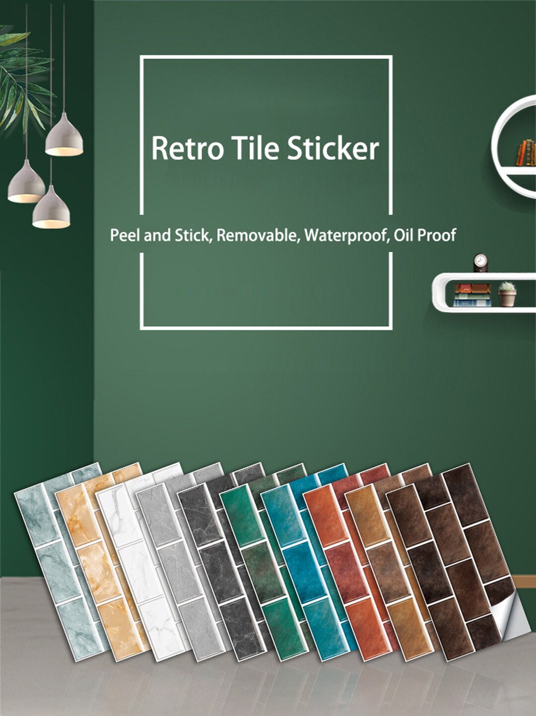 Glossy 3D Metro Self Adhesive Contemporary Splashback Mosaics Tile ...