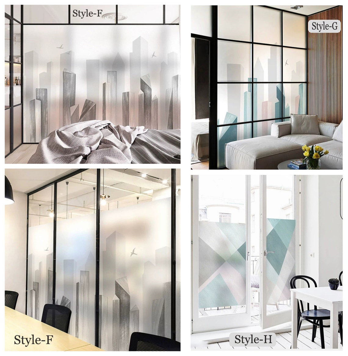 Decortive Window Film Privacy,static Cling Window Stickers,geometry ...