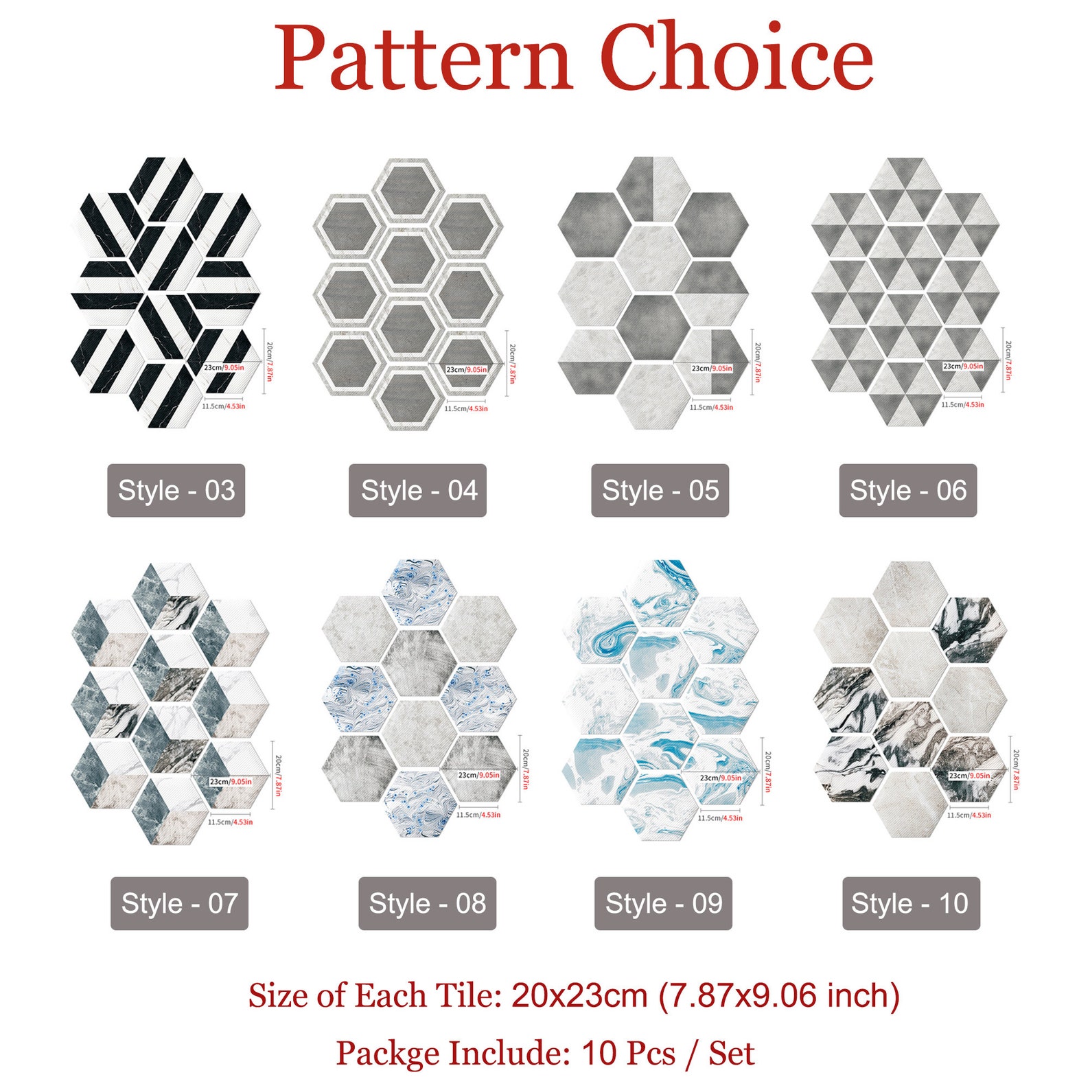 Hexagon Tile Floor Stickers,self Adhesive Tile Stickers,removable Floor ...