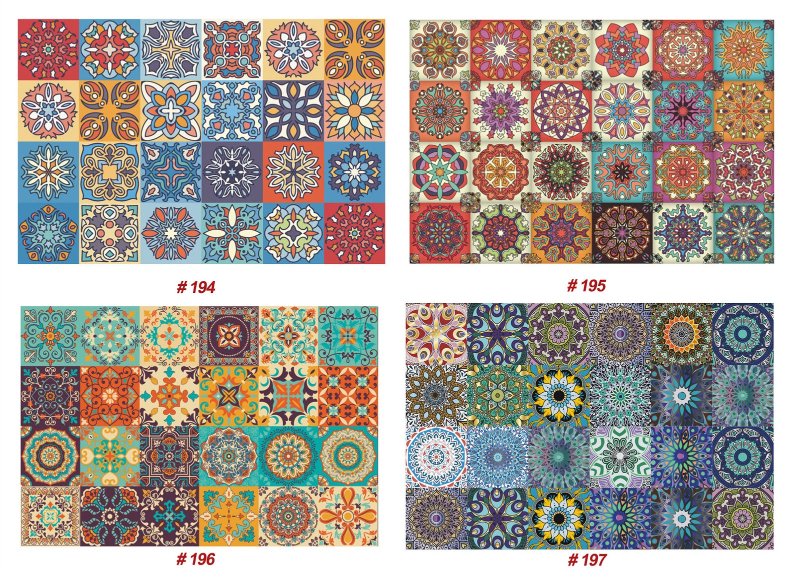 Tile Sticker Vinyl Decal for Kitchen Bathroom Backsplash Floor Decals ...