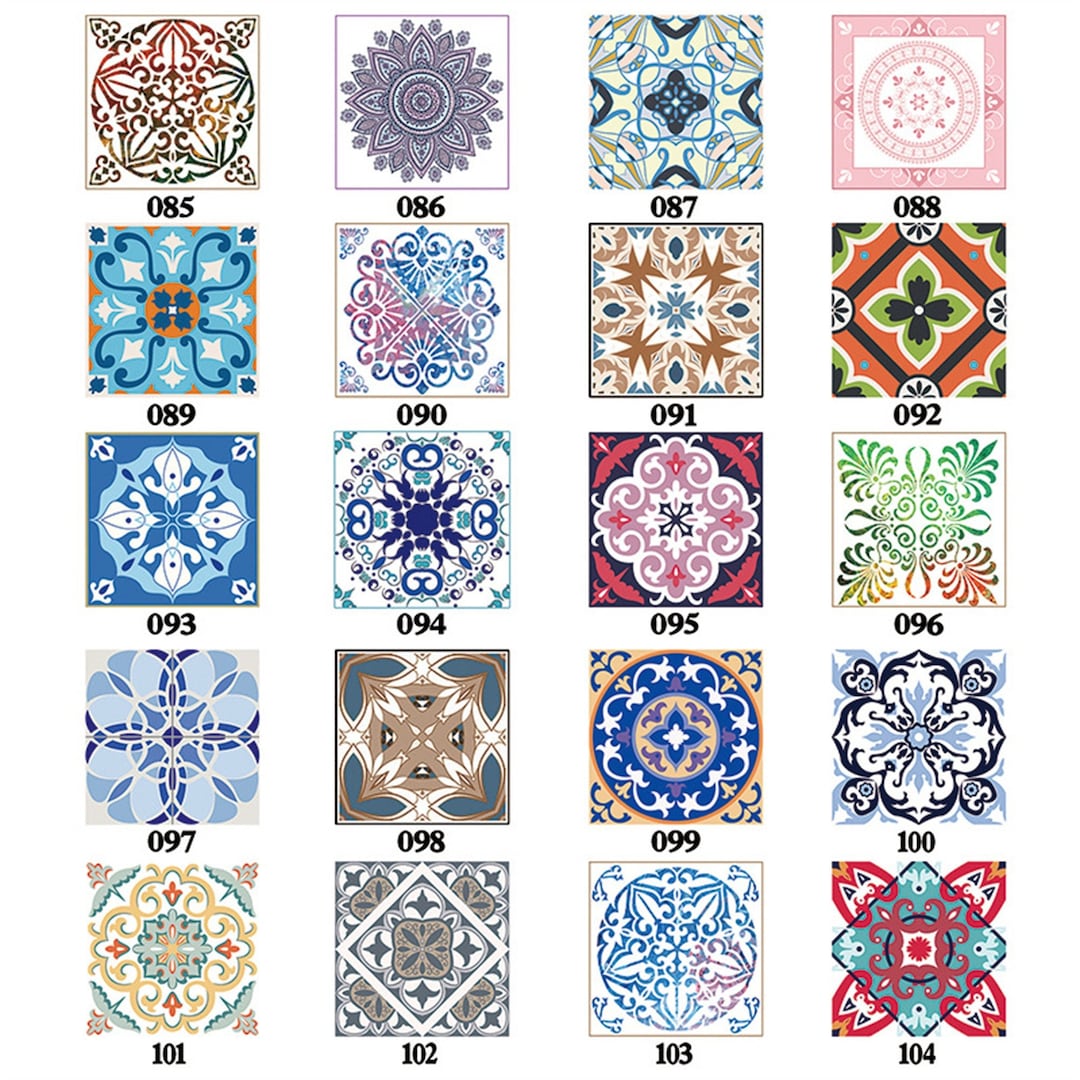 Tile Sticker Vinyl Decal for Kitchen Bathroom Backsplash Floor Decals ...