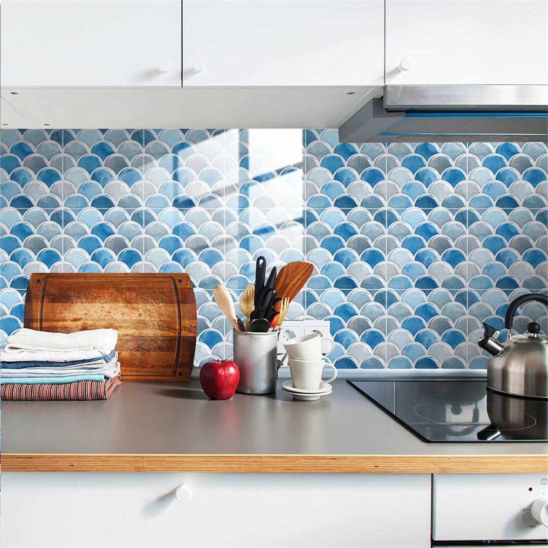 Tile Sticker Vinyl Decal for Kitchen Bathroom Backsplash Floor Decals ...
