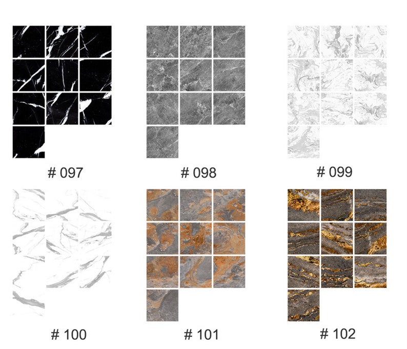 Marble Tile Sticker Peel and Stick Vinyl Decal for Kitchen Bathroom ...