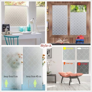 Window Film Frosted Static Cling Sticker Stained Glass Film Decorative ...