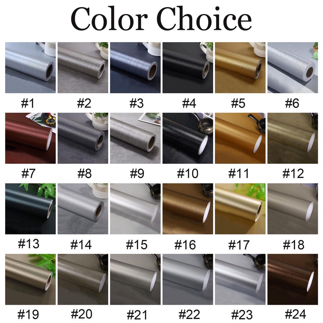Metallic Brushed Sticky Vinyl Fablon, Self Adhesive Vinyl Fridge ...