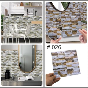 Stone Brick Tile Stickers, Peel and Stick Backsplash Tile Decals,retro ...