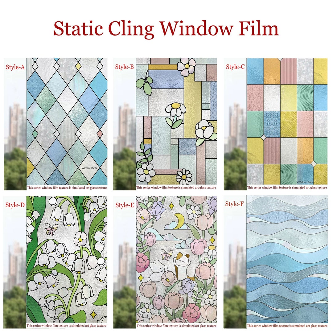 3D Premium Window Privacy Film, Static Cling Sticker,anti-uv, No Glue ...