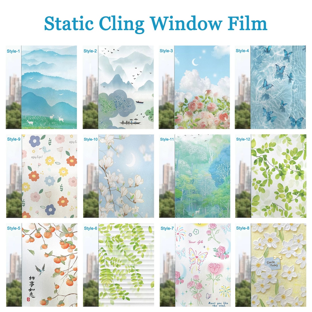 Stained Privacy Window Film Etched Glass Film Frosted Decal,self ...