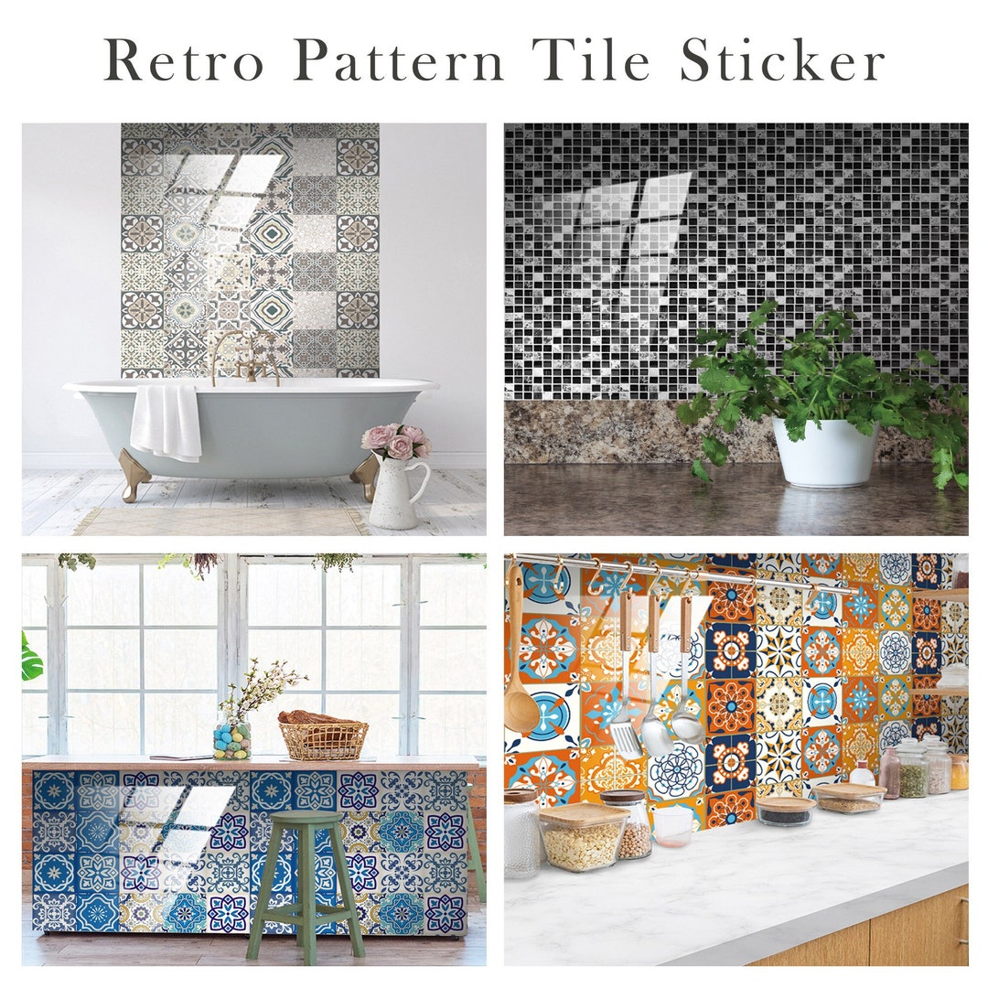 Tile Sticker Self Adhesive Tile Decal Wall Stickers for Kitchen ...