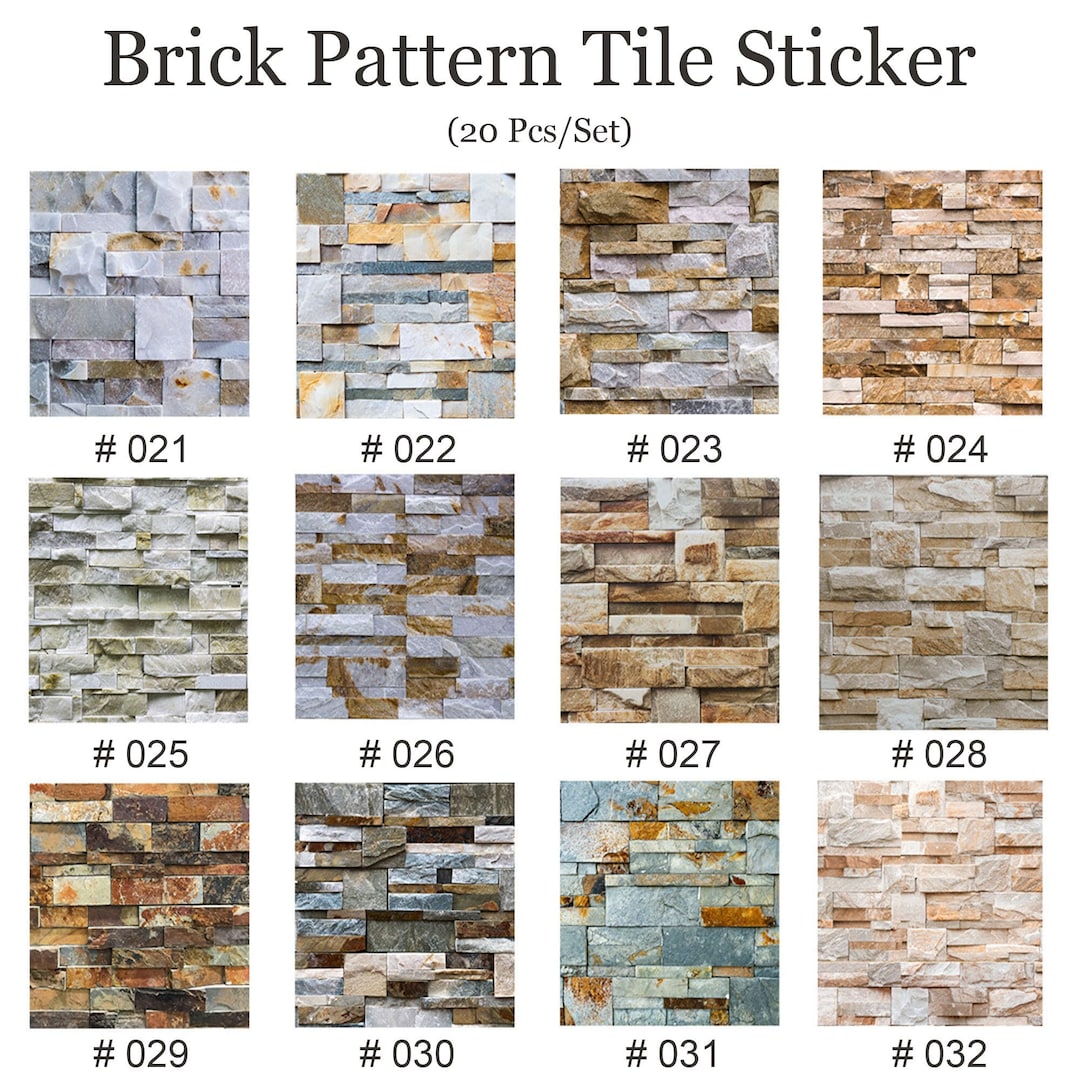 Stone Brick Tile Stickers, Peel and Stick Backsplash Tile Decals,retro ...