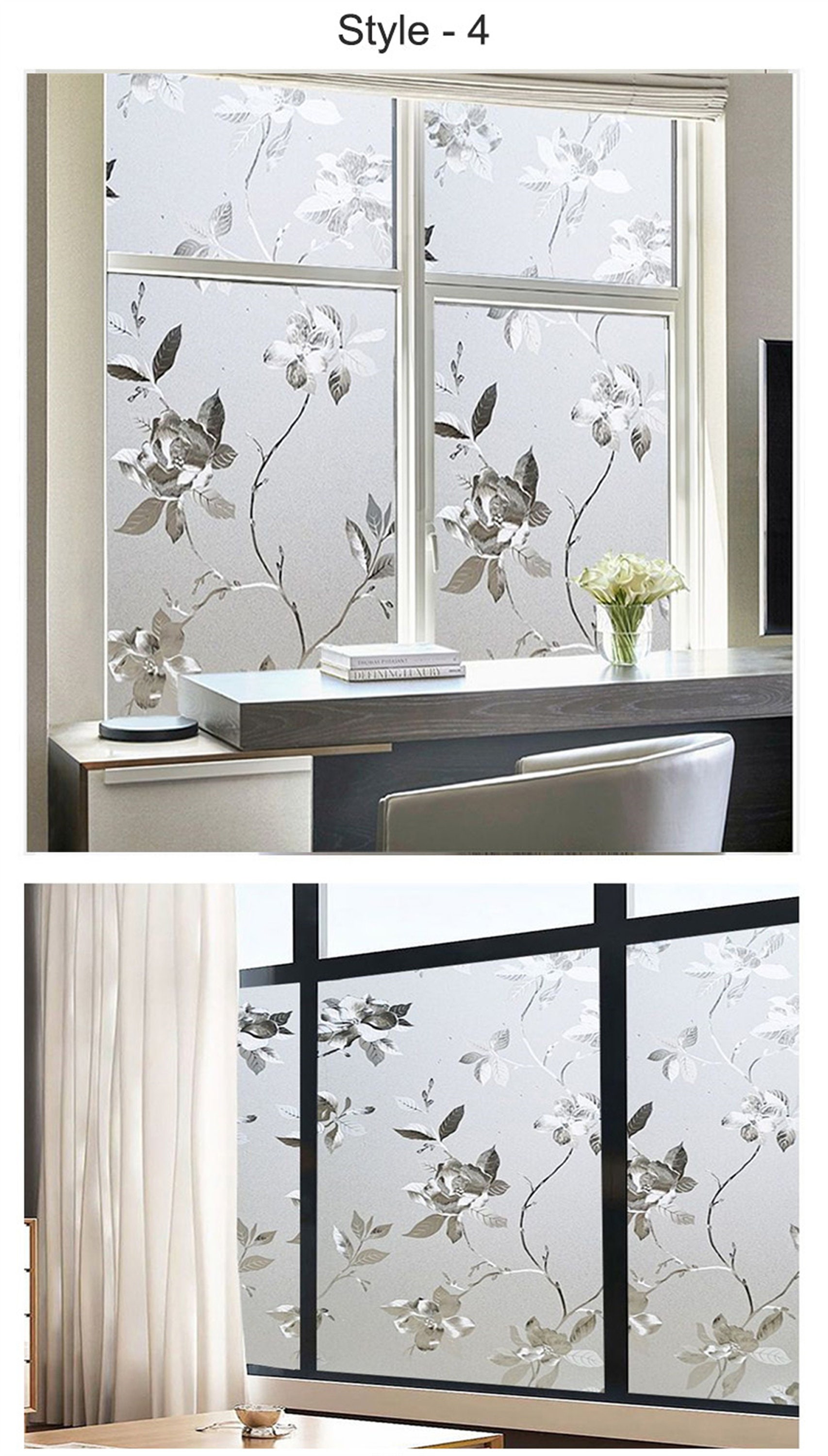 Window Privacy Film,semi-transparent Static Cling Sticker,anti-uv,no ...