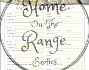 Printable Snake Feeding Chart Snake Care Pet Feeding Chart Feeding ...