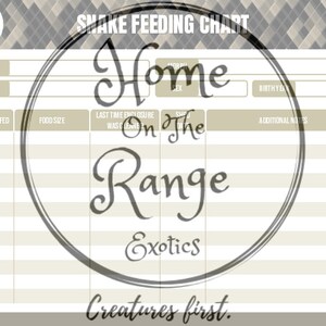 Single Snake Feeding Chart - Etsy