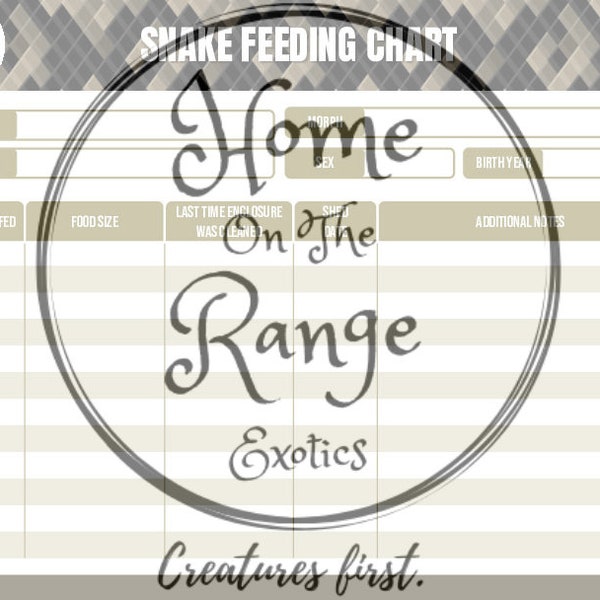 Feeding Chart for Snakes - Etsy