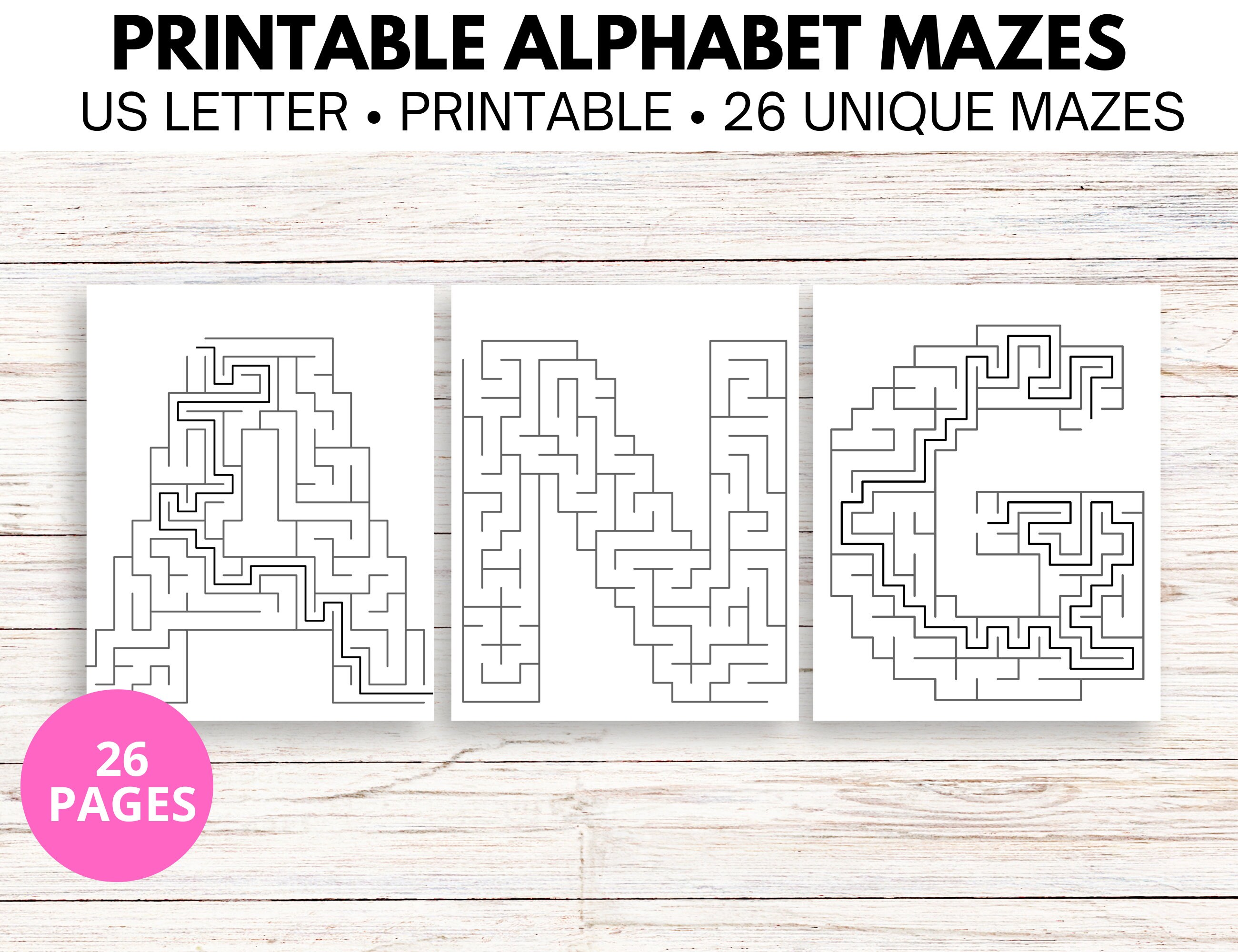 Letter Printable Mazes For Kids