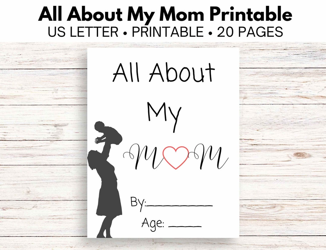 All About My Mom Printable – Fill-in Book, Mother's Day Gift (PDF) - Etsy