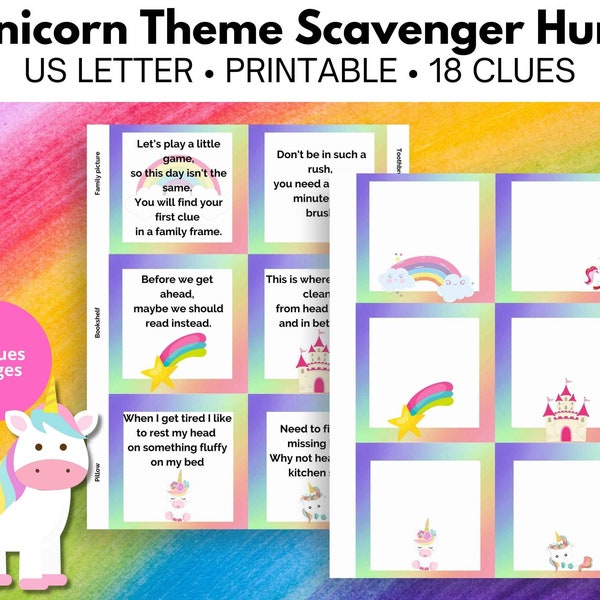 Unicorn Scavenger Hunt - Etsy