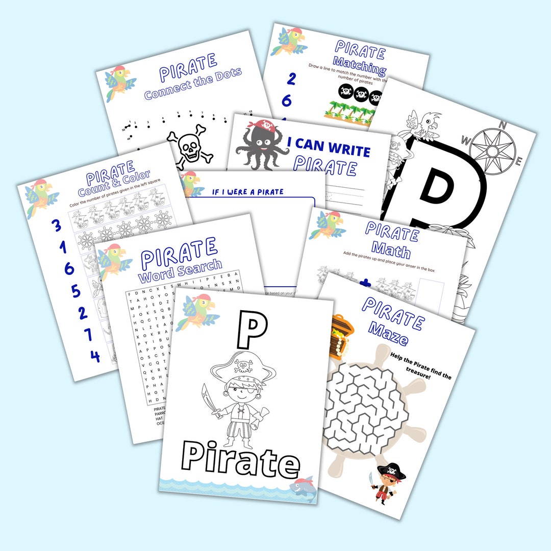 Pirate Printable Activity Book PDF Download: Word Search - Etsy