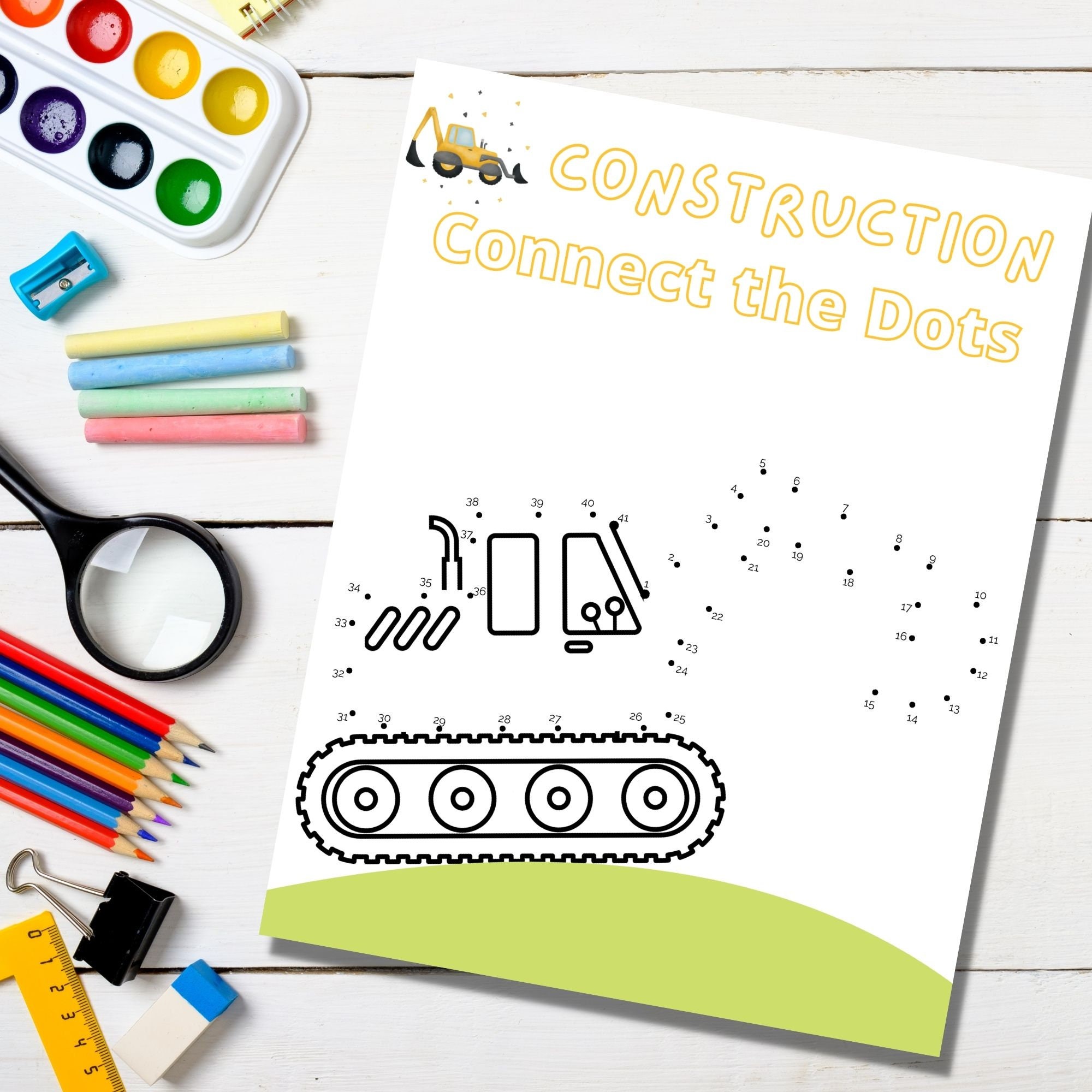 Construction Activity Book: Coloring, Maze, Math (PDF Download) - Etsy
