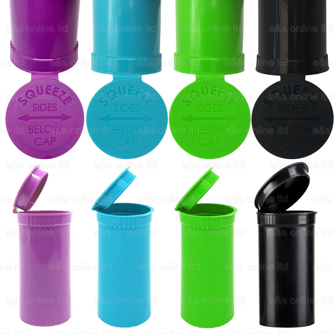 Pot Container Squeeze Pop Top Smell Proof Child Proof Herbs - Etsy