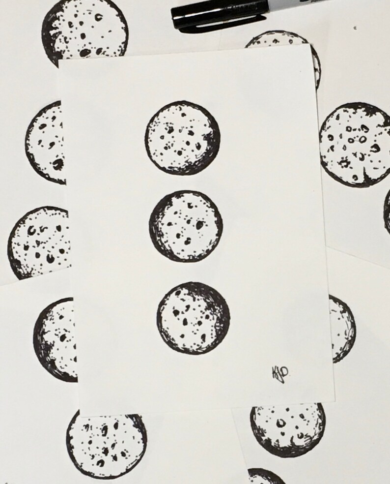 Hand-drawn Moons | Moon Drawings | Ink Marker Drawing | Moon Art - Etsy