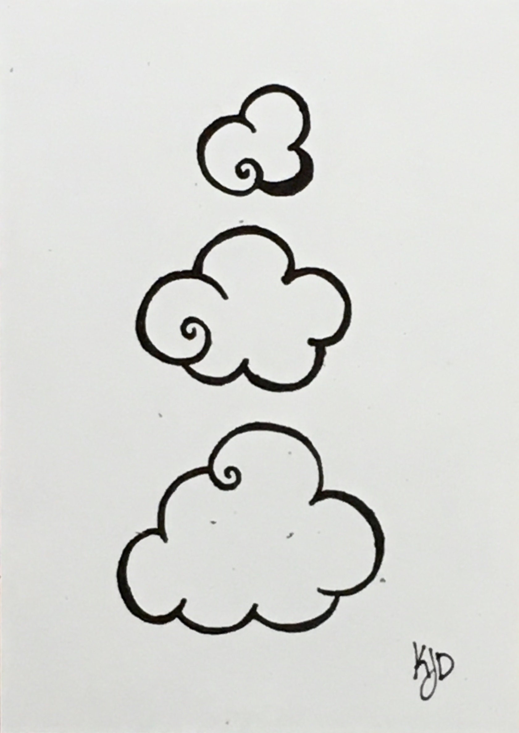 Hand Drawn Clouds | 3 Cloud Drawings | Ink Drawings | Cute Art | Cloud ...