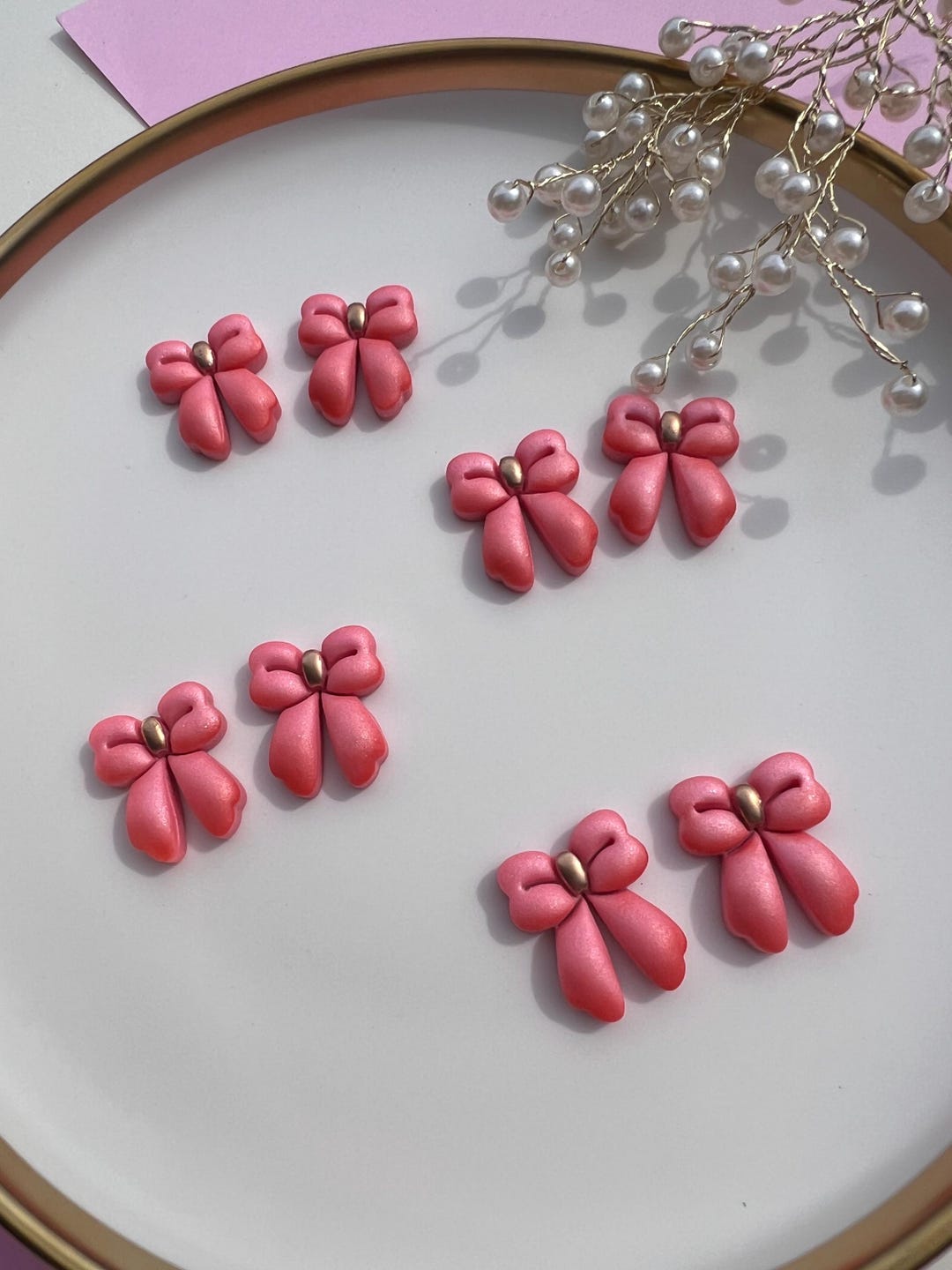 Glinda Dress Inspired Polymer Clay Earrings , Wicked Earrings Pink ...