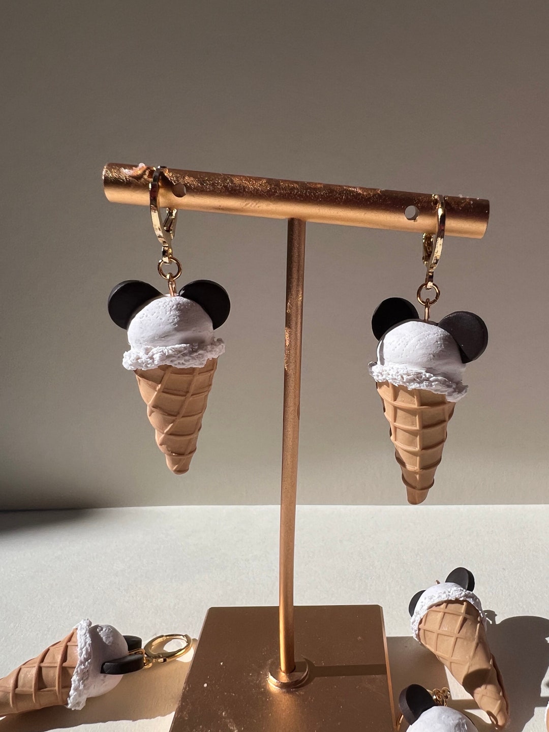 Mickey Mouse Ice Cream Earrings, Disney Ice Cream Cone , Disney ...