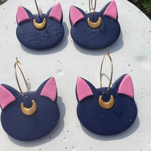 Sailor Moon Luna Earrings, Sailor Moon Inspired Earrings, Polymer Clay ...