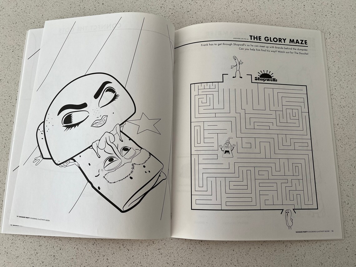 Sausage Party Coloring and Activity Book From Alamo - Etsy