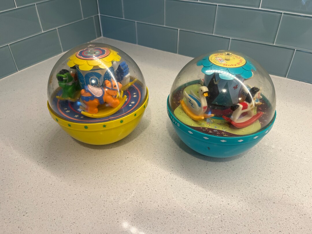 Fisher Price Set of 2 Roly Poly Chime Balls. Nos. 165 and 1150 1966 and ...