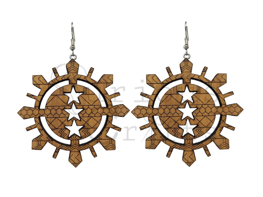 Filipino Dangle Earrings With Tribal Pattern/symbols | Filipino Tribal ...