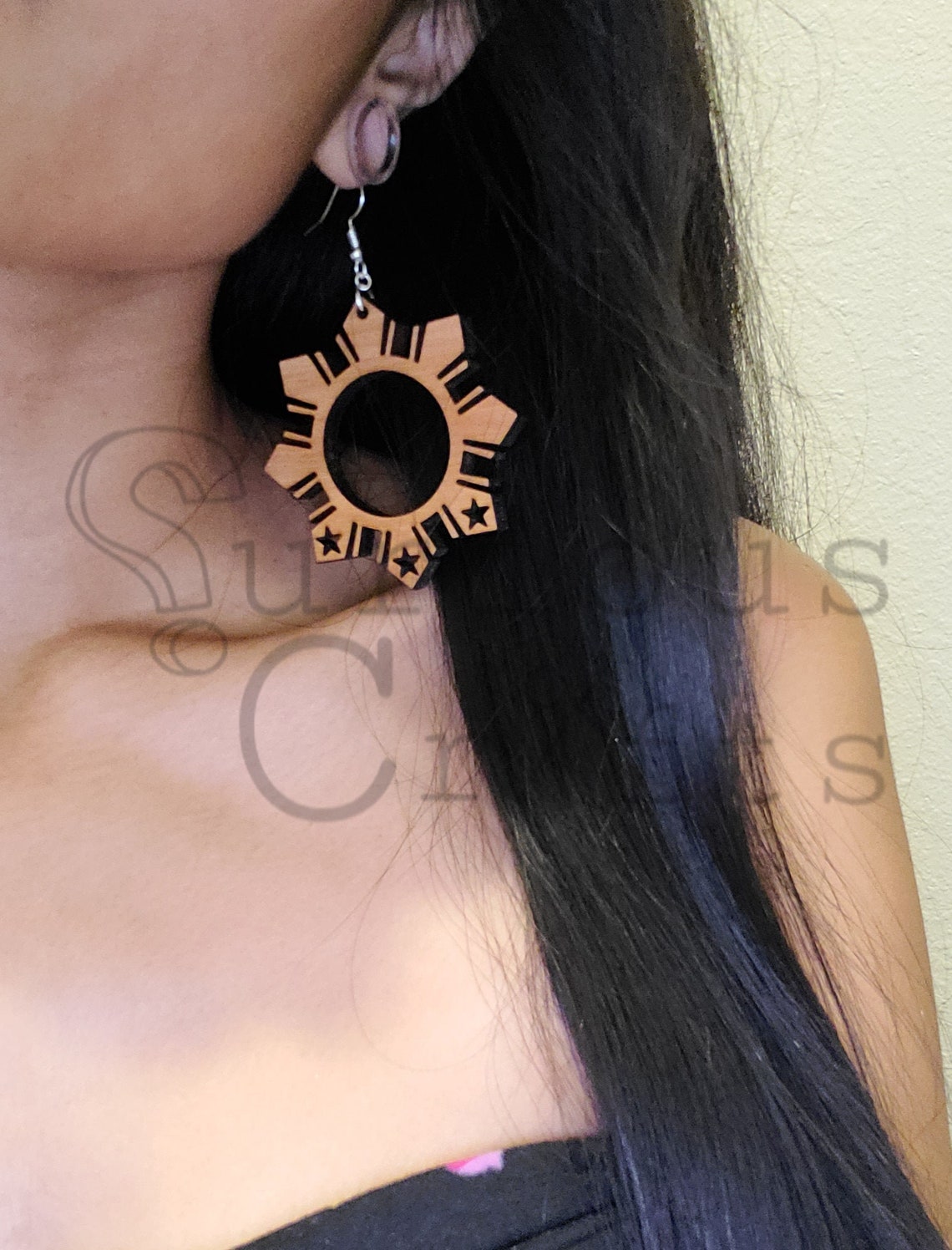 Filipino Dangle Earrings Filipino Tribal Sun Sun and 3 | Etsy