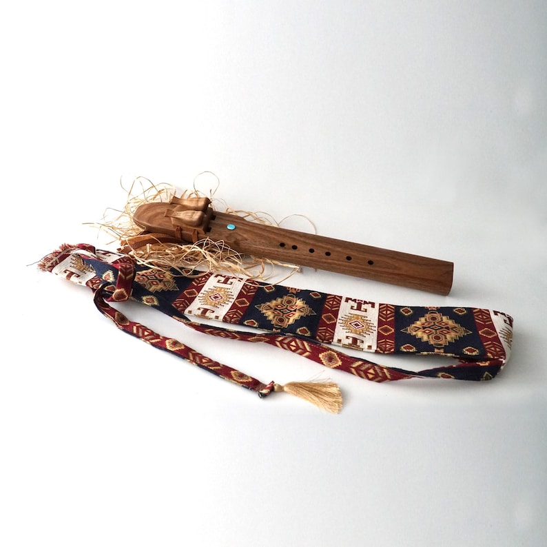Ethnic Patterned Flute Bag - Shoulder Strap, Protective Case for Native ...