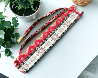 Ethnic Patterned Flute Bag - Shoulder Strap, Protective Case for Native ...