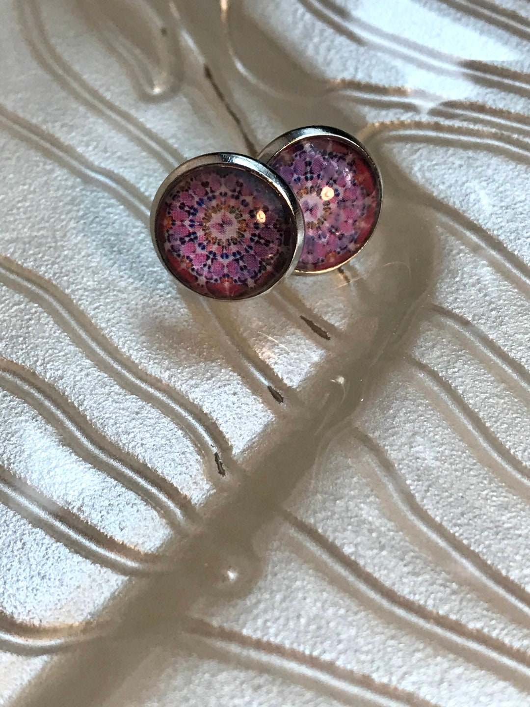 Colored Stud Earrings With 12mm Stone, Stone Earrings, Cool Colors ...