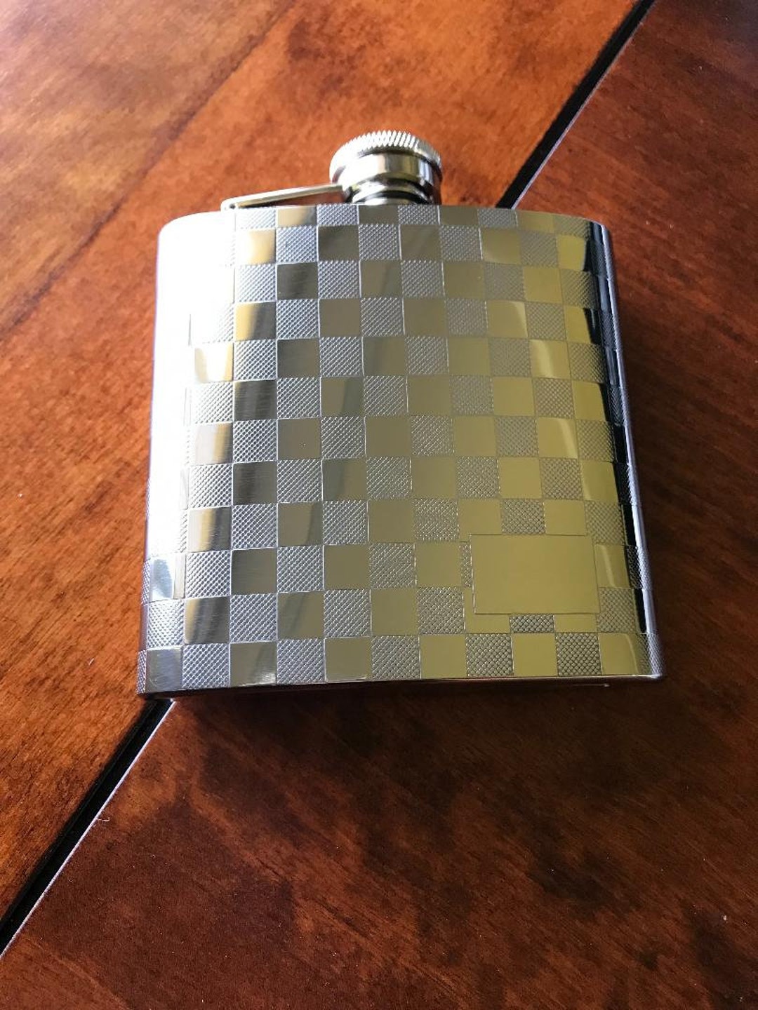 1006YBX-3, 6 Oz Flask Checker Design, Stainless Steel - Etsy