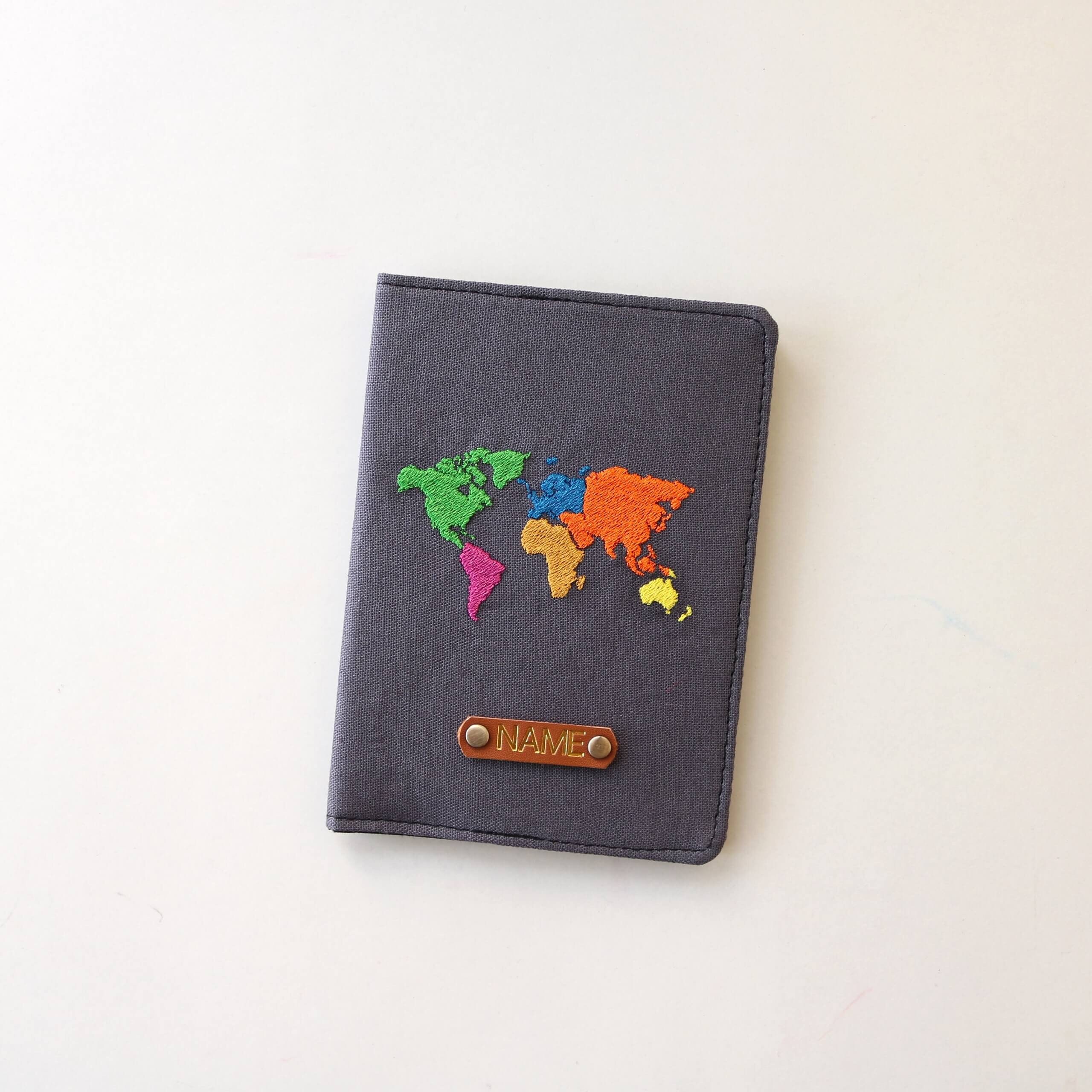 Personalized World Map Passport Cover, Cotton Travel Gift - Etsy