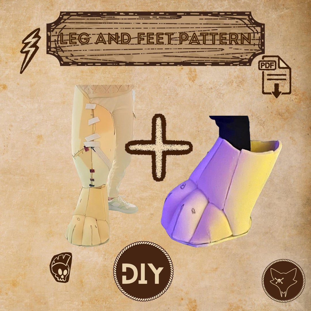 Fursuit Digi Legs & Feet Pattern Bundle | Cosplay Costume Foam Pattern ...