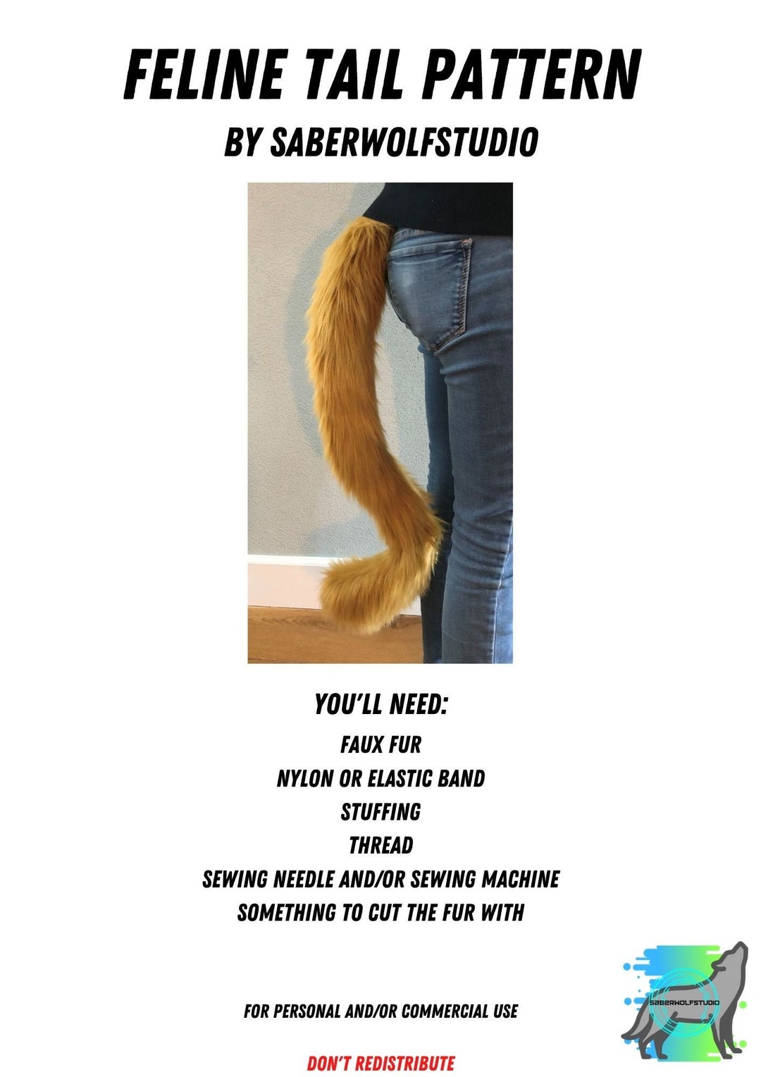 Feline Tail Pattern-digital PDF - Etsy