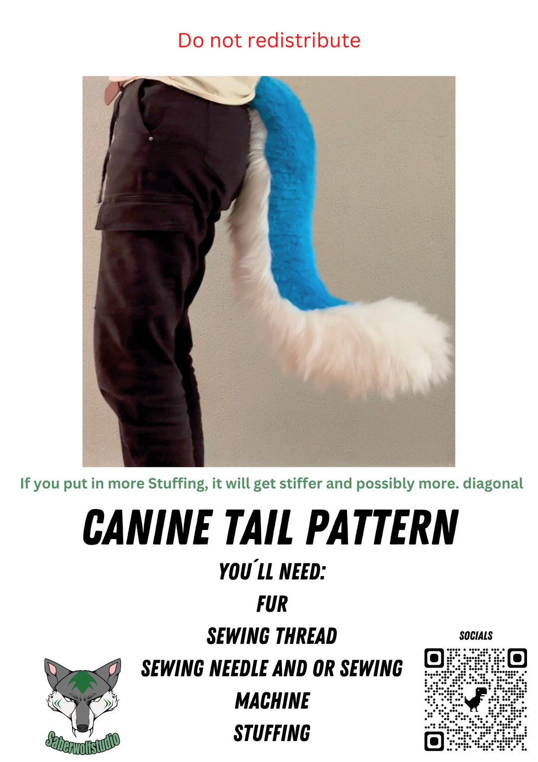 Canine Tail Pattern - Etsy