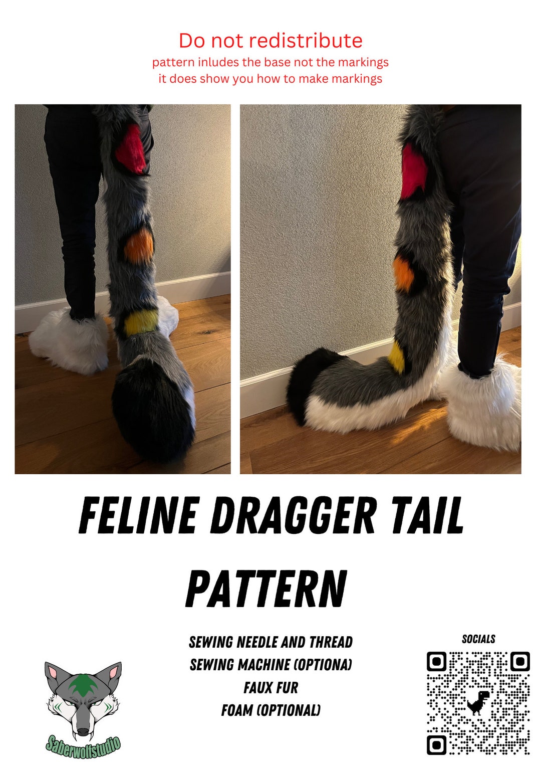 Feline Dragger Tail Pattern - Etsy