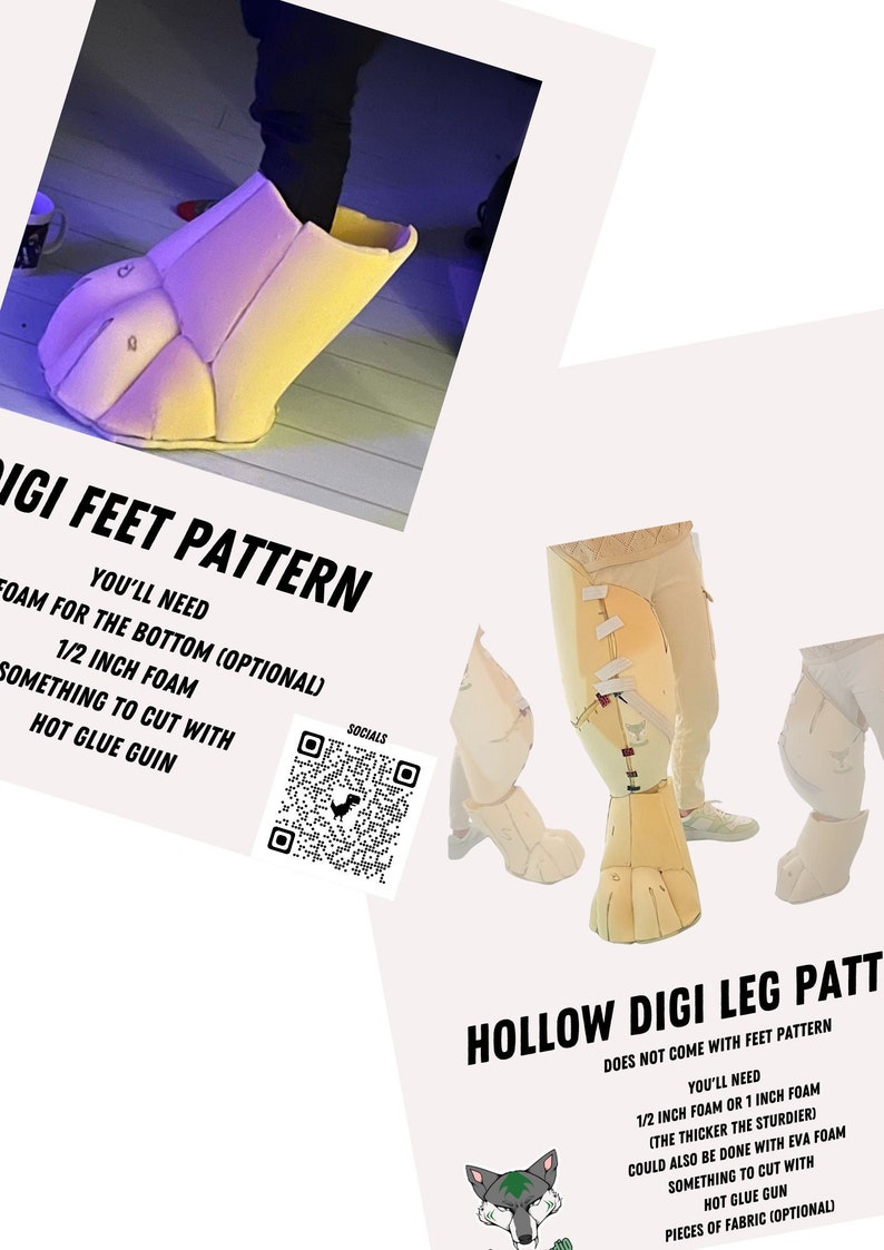 Feet and Leg Pattern for Fursuits and Costumes - Etsy UK
