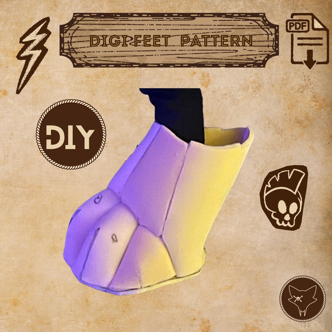 Fursuit Digi Feet Pattern | Cosplay Costume Making (digital PDF ...