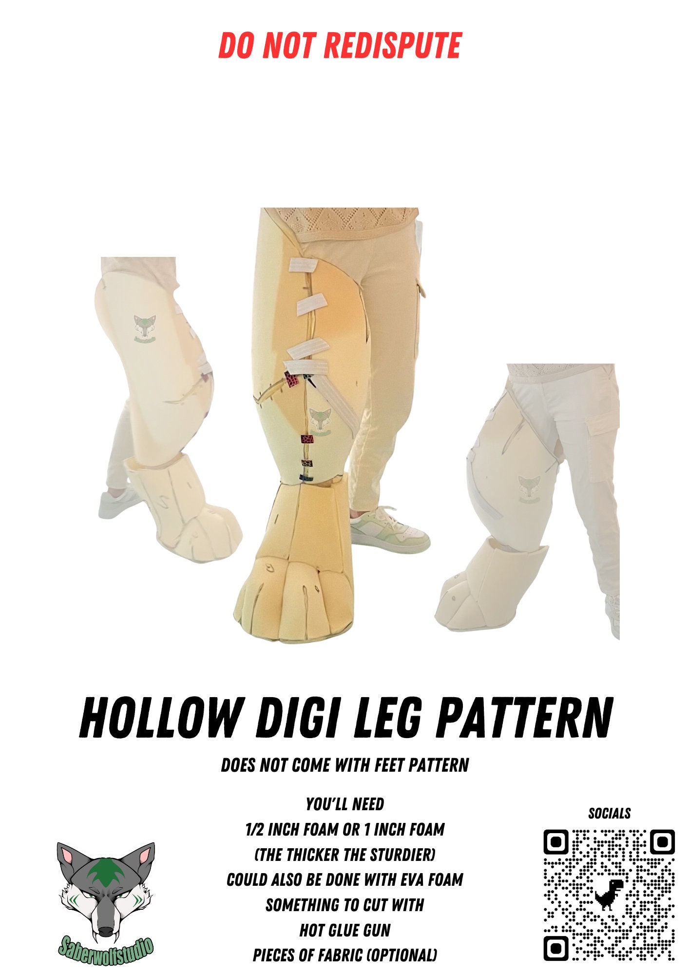 Hollow Digi Leg Fursuit Pattern - Etsy Australia