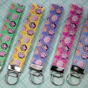 Pink Cat Paws Inspired Fabric Key Fob Wristlet - Etsy