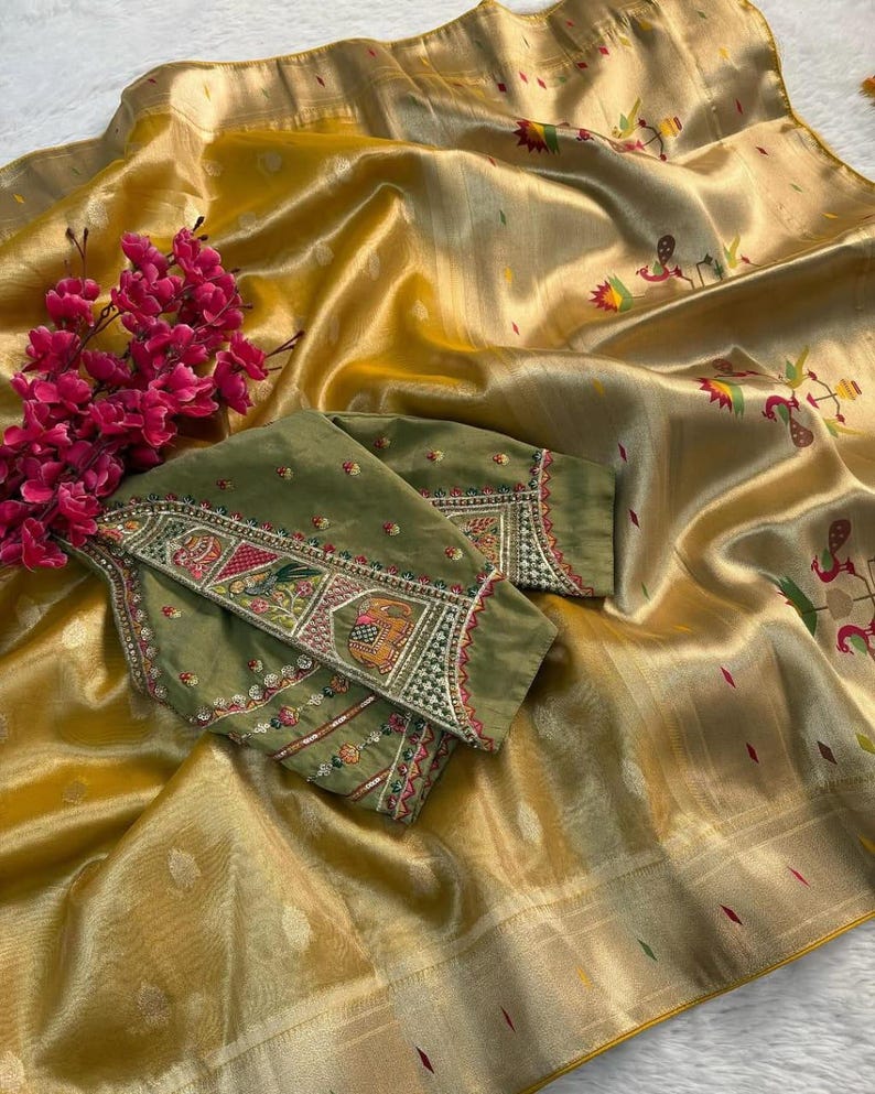 Royal Beauties Pure Soft Tissue Paithani Muniya Border Rich Paithani ...