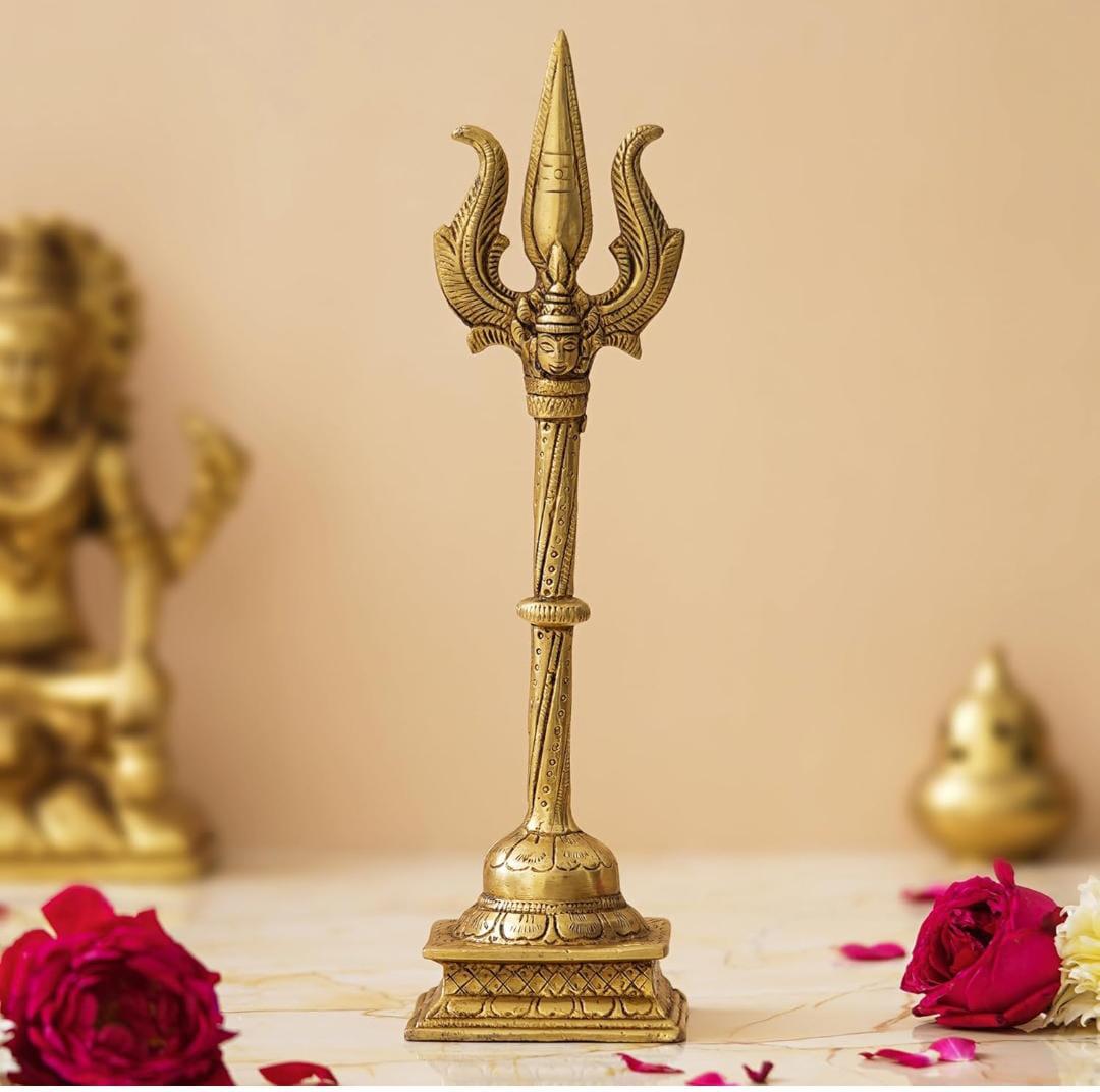 2 Vintage Pure Brass Shiva Trishul Yantra You Can Keep This Your Temple ...